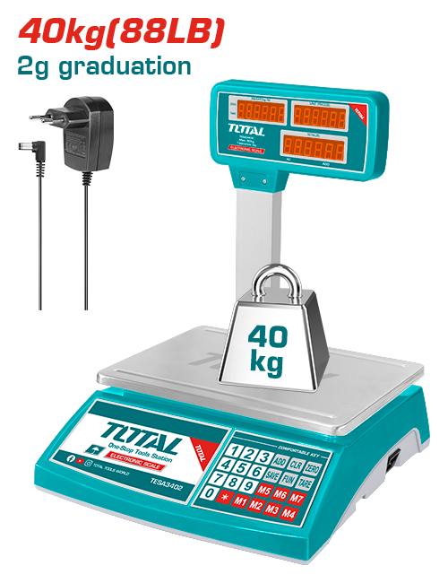 BÁSCULA ELECTRÓNICA 40KG - TOTAL | Electropar S.A.